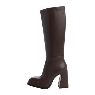 Souliers Martinez Martinez Flache LederHohe Stiefel - - Shoes - Damen - Braun - 38 EU