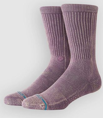 Stance Icon Dyed Crew Socks plum
