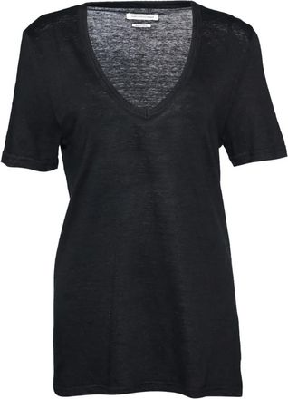 Isabel Marant t-shirt en lin &agrave; col v - Noir