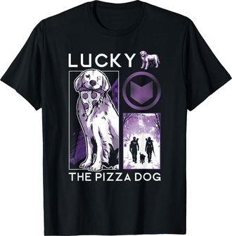 MARVEL Hawkeye Lucky The Pizza Dog Purple Collage T-Shirt