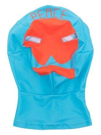 Walter Van Beirendonck Mundschutzmaske mit Logo-Print - Blau