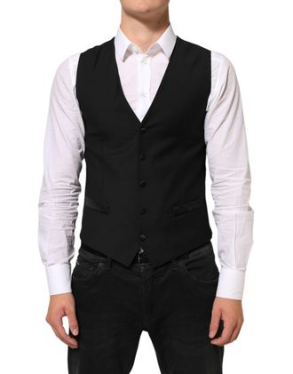 Dolce & Gabbana Tailored Wool Vest - Black