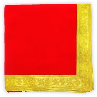 Generic RSGM Samt-Pooja-Aasan-Tuch/Chowki Aasan Kapda-Matte f&uuml;r Puja-Tisch, Puja-Heim-Mandir und Tempel, 0,5 m, Rot