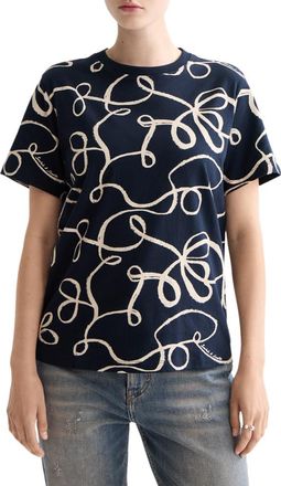 Scotch & Soda Damen All Over Printed Sweatshirt, Ribbon Navy AOP V460, L