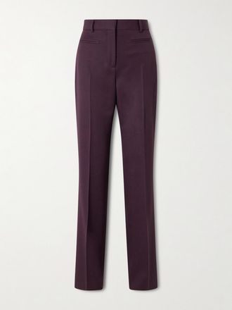 Veronica de Piante Pantalon Évasé En Laine Grain De Poudre À Plis - Violet