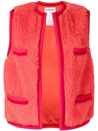 Chanel débardeur à logo CC brodé (1994) - Rouge