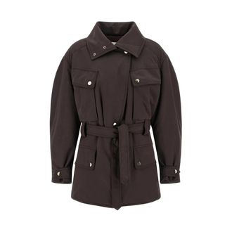 Andamane Braune Jacke mit Druckknopfverschluss - - Jackets - Damen - Braun - XS