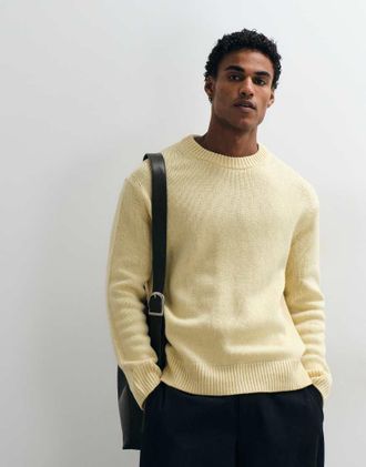 Arket pull oversize en m&eacute;lange de laine jaune clair