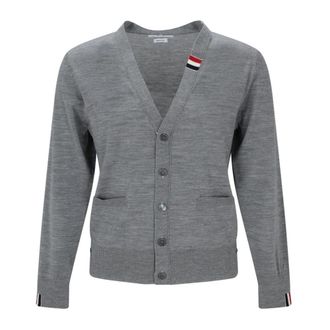 Thom Browne Graue Woll-Strickjacke Pullover - - Knitwear - Herren - Grau - XL