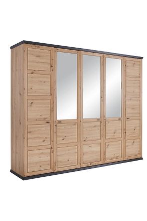 Homin Dreht&uuml;renschrank, Dunkelgrau, Eiche Artisan, Holzwerkstoff, 6 F&auml;cher, 255x209x60 cm, Typenauswahl, Beim&ouml;bel erh&auml;ltlich, in verschiedenen Gr&ouml;&szlig;en Holzde
