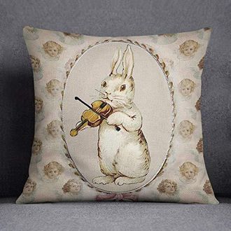 Bonamaison Le Jardin du Lin Kissenhüllen, Cotton, Mehrfarbig, 45x45