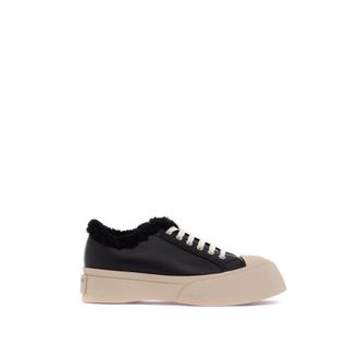 Marni Sherpa-gef&uuml;tterter Ledersneaker mit Pelzfutter - - Shoes - Damen - Schwarzk - 37 EU