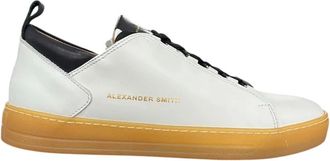 Alexander Smith Homme, Chaussures, Blanc, Taille: 40 EU Baskets Polyester Cuir Noir Composition