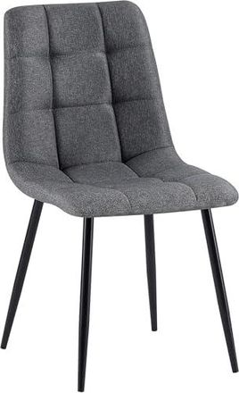Clp Chaise de Salle à Manger Antibes I Chaise de Cuisine rembourrée avec revêtement en Tissu surpiqué I avec Structure métallique, Couleur:Gris foncé