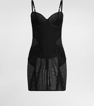 Dolce & Gabbana Lightweight Stretch Tulle Dress - Frau Kleider Schwarz 36