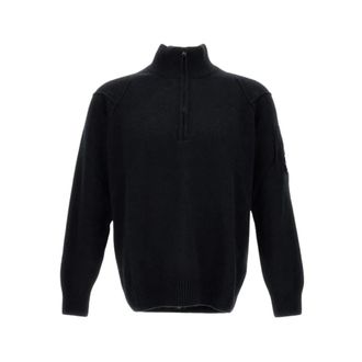 C.P. Company Lambswool Half Zip Sweater - - Knitwear - Herren - Schwarzk - 2XL