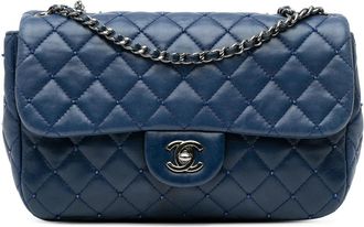 Chanel Hobo Bags - Small Quilted Lambskin Beaded Single Flap - Gr. unisize - in Blau - für Damen