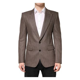 Dolce & Gabbana Stripes Einreiher-Blazer - - Suits - Herren - Braun - M