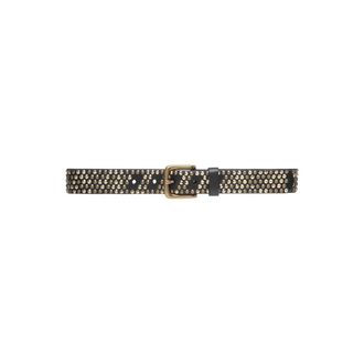 Depeche Nieten Schwarzes Leder G&uuml;rtel - - Accessories - Damen - Schwarzk - 85 CM