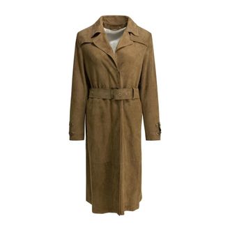 Golden Goose Femme, Manteaux, Brun, Taille: 40 FR Suede Belted Trench Coat