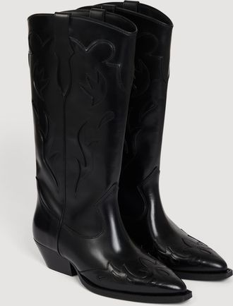 Sandro Bottes santiag en cuir