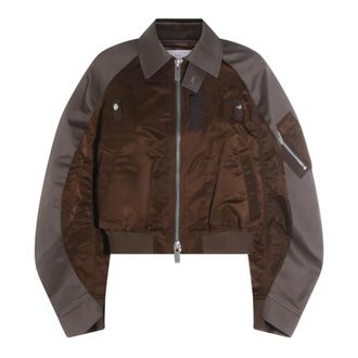 sacai Cotton Chino Blouson Jacke - - Jackets - Damen - Braun - M