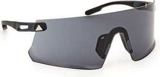 adidas Sport SP0090 Lunettes de Soleil Homme et Femme, Lunettes de Soleil Unisexes Sportives Fines et Légères, Forme Lentille Écran, Étui Inclus, Verres Fumé