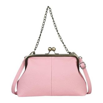 Generic Sac &agrave; bandouli&egrave;re motif litchi en PU pour femmes, avec cha&icirc;ne &agrave; Clip, sac &agrave; main pour usage quotidien et sacs &agrave; main de