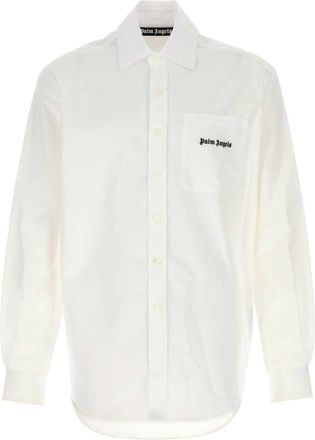 Palm Angels Hemd mit Logo-Stickerei - Wei&szlig;