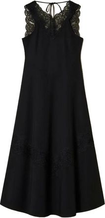 Twinset Femme, Robes, Noir, Taille: 40 FR Broderie Anglaise Dress