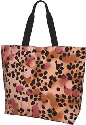 Generic Pois Sur Imprim&eacute; L&eacute;opard Sac Cabas L&eacute;ger Sacs De Courses Grand Sac A Main Femmes Pour Travail Gym Voyage