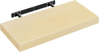 Woltu Wandregal Wandboard Bücherregal Regale für Deko Wandablagen aus MDF Holz,Hängeregal Gelb Eiche, 50x22.9x3.8 cm RG9368kei