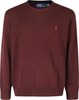 Polo Ralph Lauren Pull en laine m&eacute;rinos &agrave; col rond - Homme - Pulls - Brun - Taille: XL