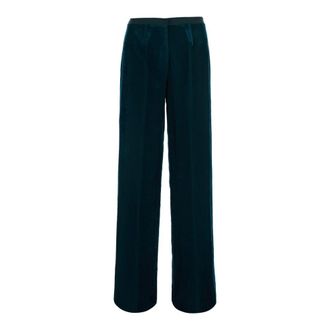 Forte_Forte Femme, Pantalons, Bleu, Taille: 38 FR Pantalon en velours c&ocirc;tel&eacute; &agrave; taille haute et fines c&ocirc;tes