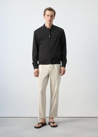 Mango Bomber droit en lyocell noir - Homme - XXL - MANGO MAN