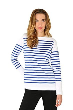 Armor Lux Femme Marinière Arsenal Femme Top manches longues, Multicolore (Blanc/Etoile Dw5), XL EU