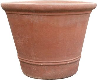 Biscottini International Pot de fleurs dextérieur Vase en terre cuite Made in Italy Pot de jardin Jardinière de balcon Décorative Grand bol Fait main