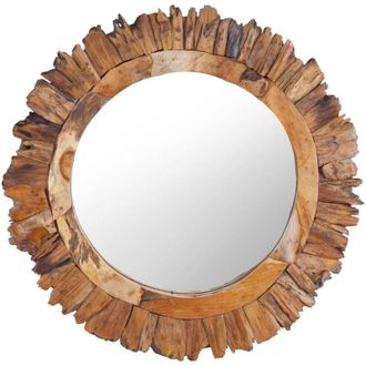 vidaXL vidaXL Wandspiegel 60 cm Teak Rund