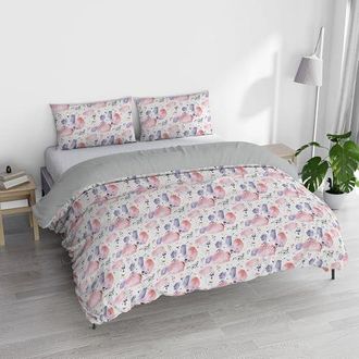 Italian Bed Linen Watercolor Bettbezug Set, 100% Baumwolle, Doppelte, WT-14