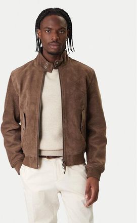 Tommy Hilfiger Lederjacke Harrington MW0MW42976 Braun Regular Fit