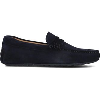 HUGO BOSS Blaue Wildleder Mokassins f&uuml;r Herren - - Shoes - Herren - Blau - 44 EU