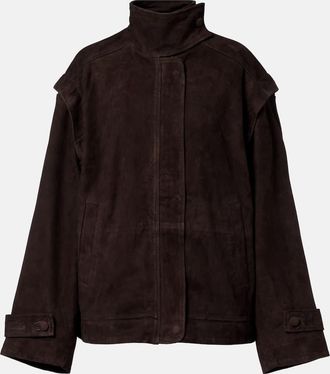 Rotate Oversize-Jacke Kamala aus Veloursleder