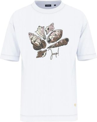 Joop Femme, Tops, Blanc, Taille: 40 FR T-shirt avec motif descargot et application de cristaux