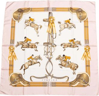Herm&egrave;s T&uuml;cher & Schals - Hermes Classic JUMPING Silk Carre 90 Scarf Tuch - Gr. unisize - in Rot - f&uuml;r Damen