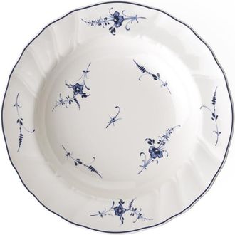 Villeroy & Boch Vieux Luxembourg Suppenteller, 23 cm, Premium Porzellan, Weiß/Blau, 10-2341-2700