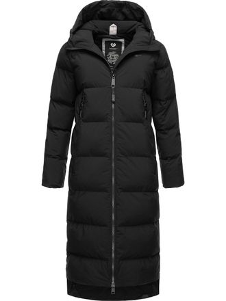 Ragwear Damen Wintermantel Warmer wasserdichter und atmungsaktiver Steppmantel extralang mit Kapuze Patrise YOUMODO Black Gr. XXL