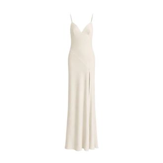 Alberta Ferretti Langes Slip Dress mit seitlichem Schlitz - - Dresses - Damen - Beige - L