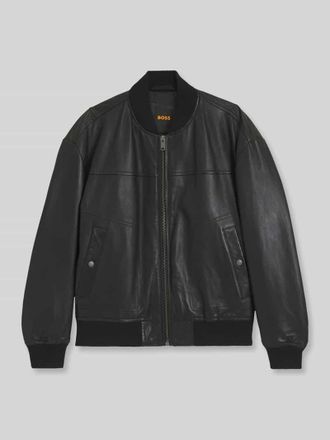 Boss Orange by Hugo Boss Regular Fit Lederjacke aus echtem Lammleder Modell Jokans