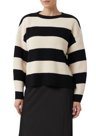 Comma Ringelpullover aus Grobstrick mit dezenten Pailletten