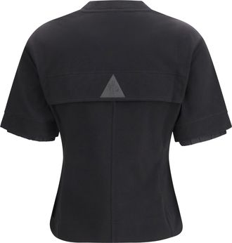 Moncler Logo-Embroidered Cotton T-Shirt - Black